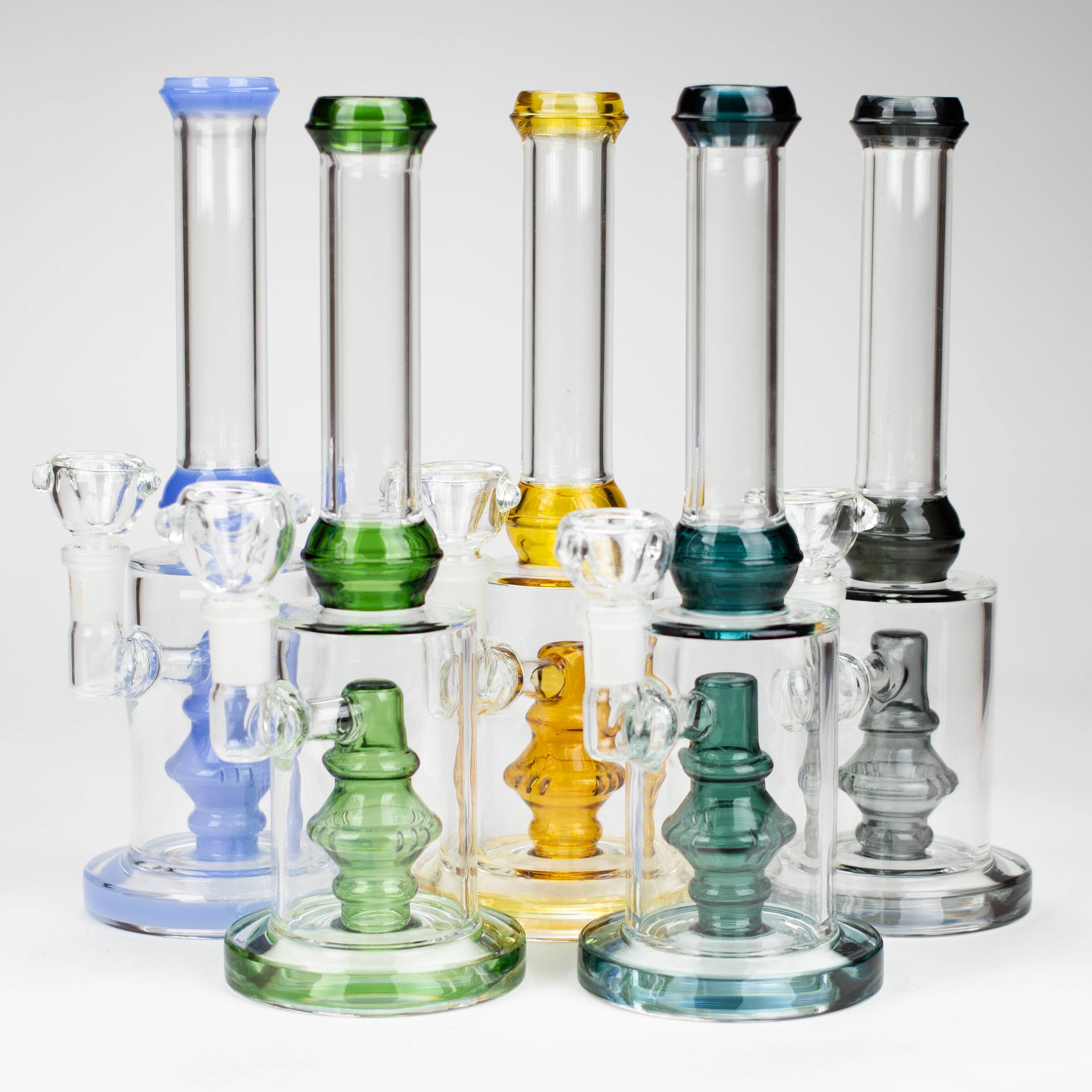 Color accented glass water bong with diffuser 10" – Mile High Glass Pipes
