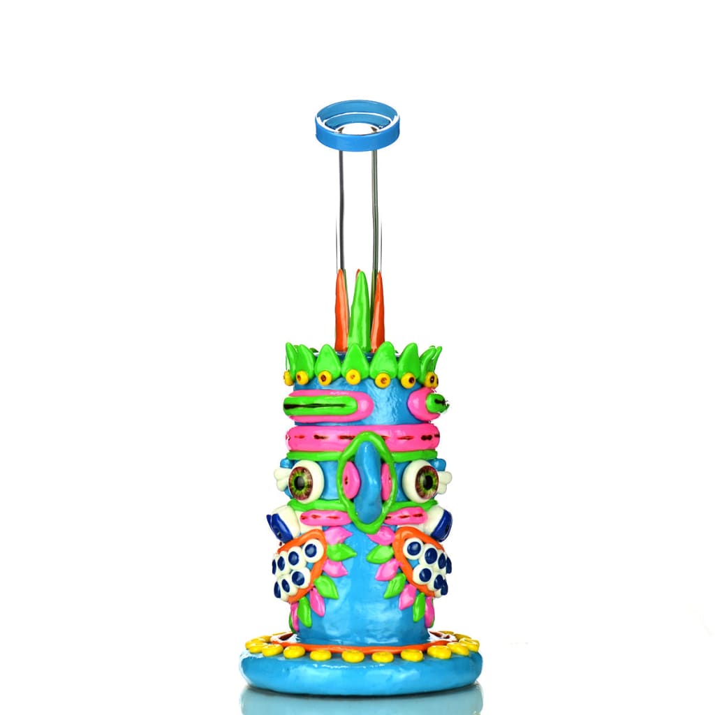 10" 3d Aztec Art Water Pipe Rig With 14mm Male Banger – Mile High Glass ...