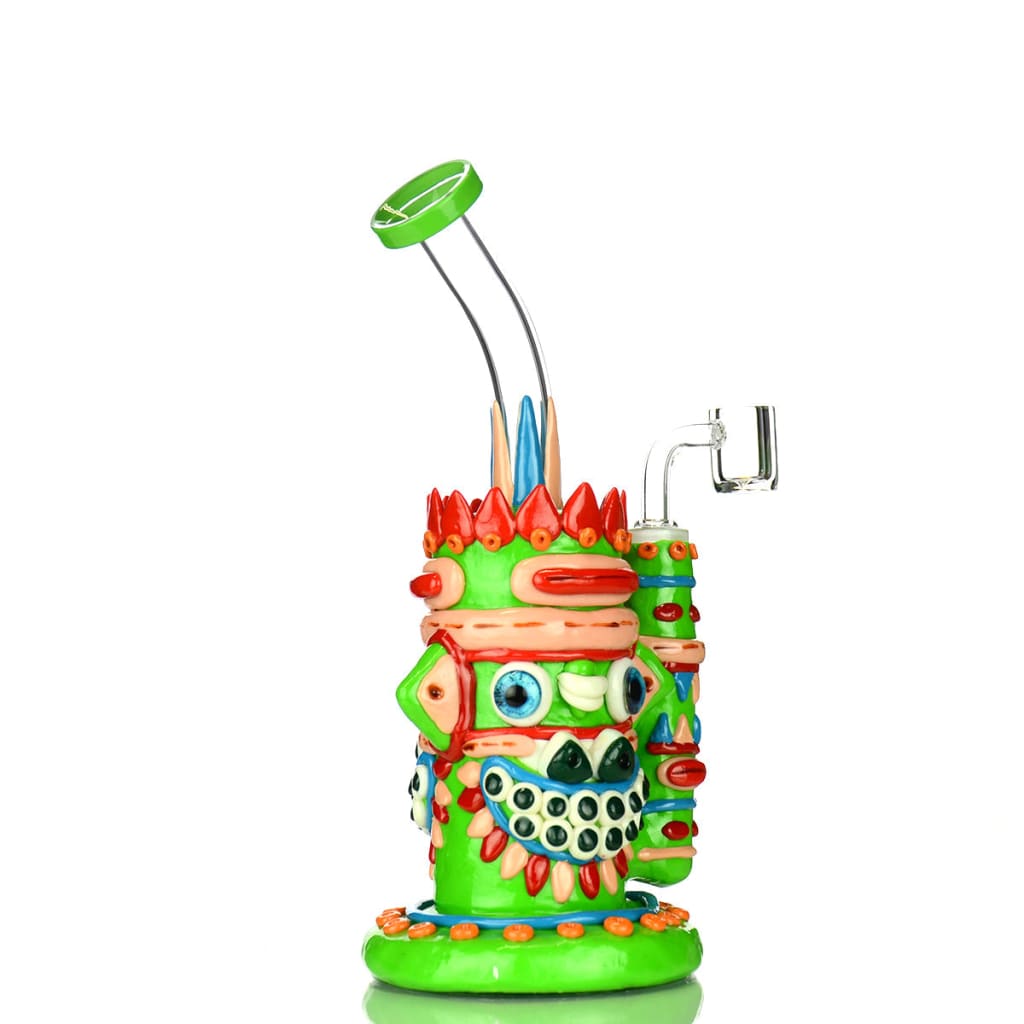 10" 3d Aztec Art Water Pipe Rig With 14mm Male Banger – Mile High Glass ...