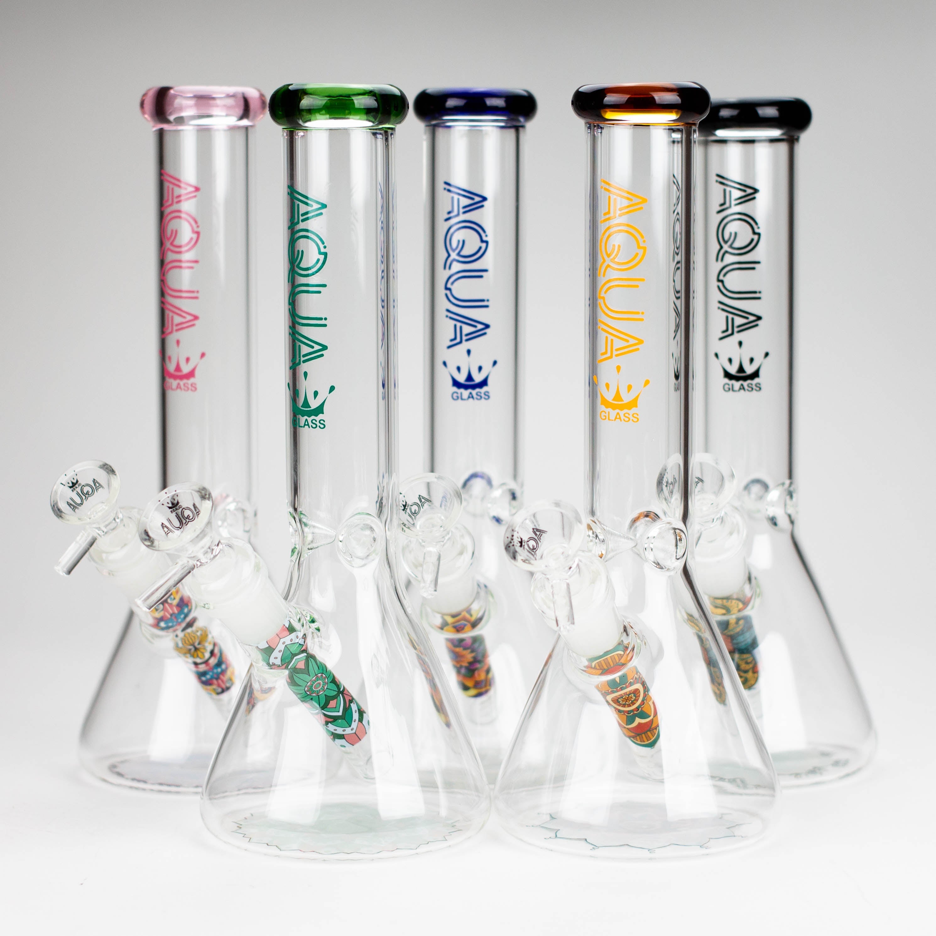 AQUA 10" Beaker glass water pipes with silicone cap – MHGP
