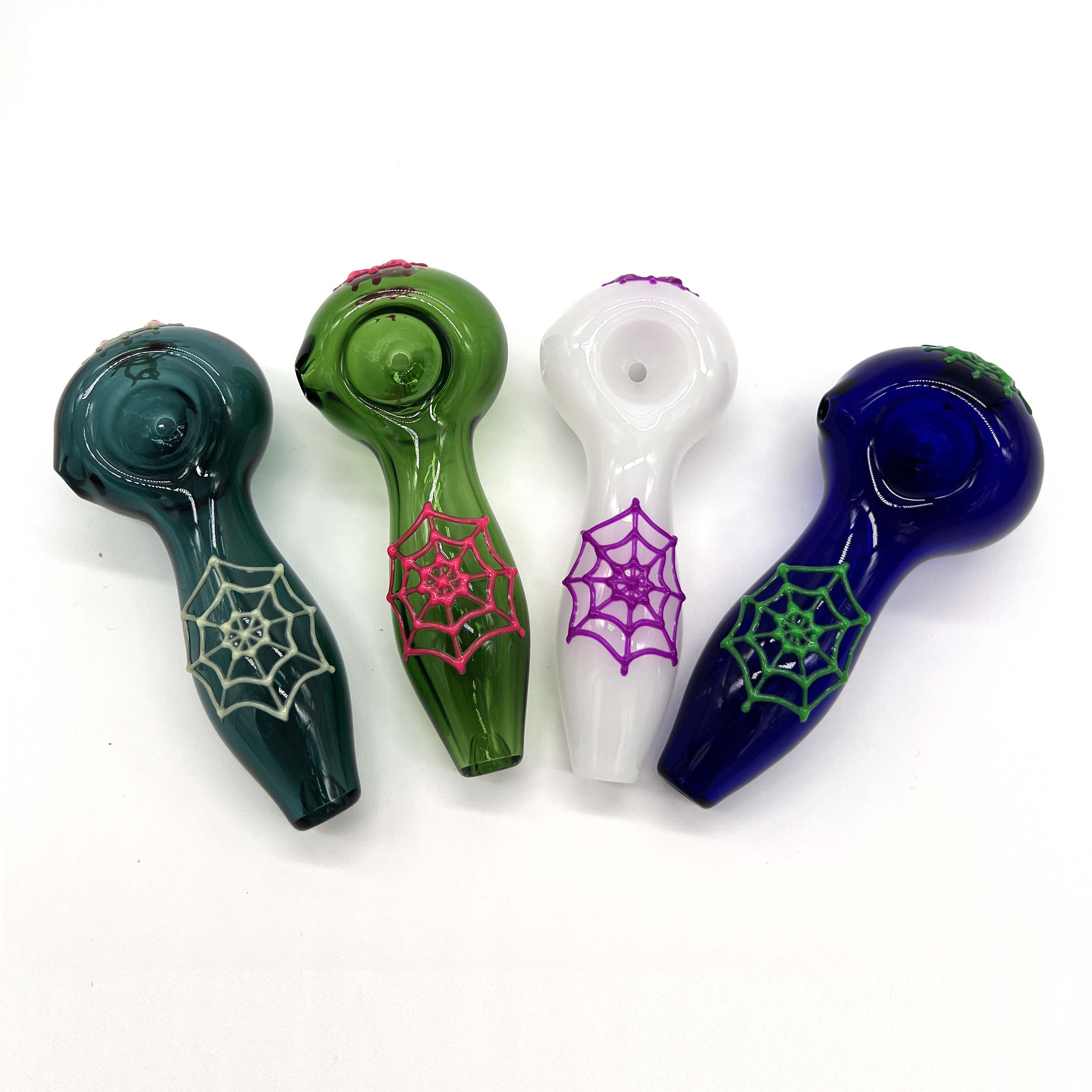 Spider Glow In The Dark Glass Smoking Spoon Hand Pipe – MHGP