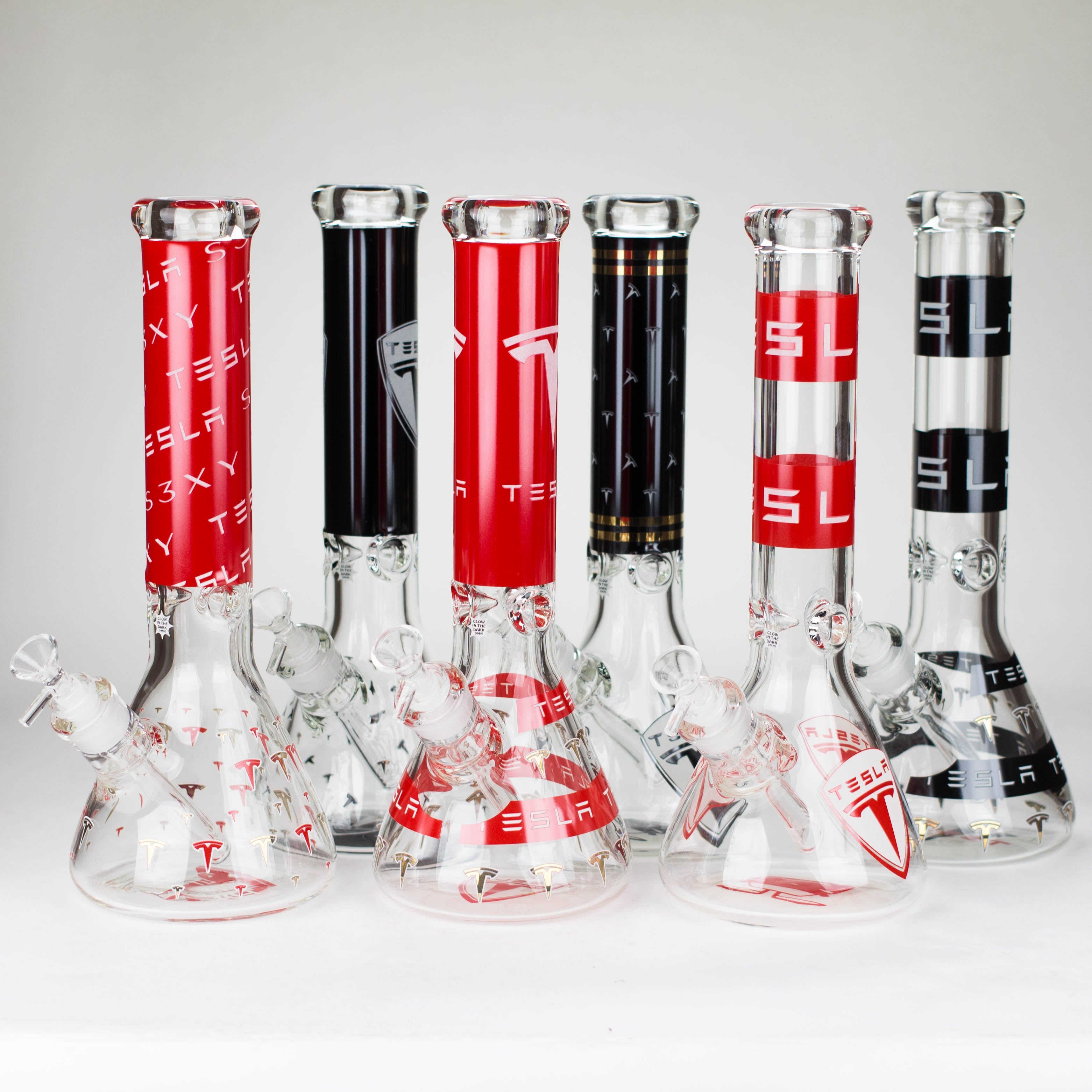 TSLA Glow in the Dark 14" 9 mm glass pipes | Mile High Glass – MHGP