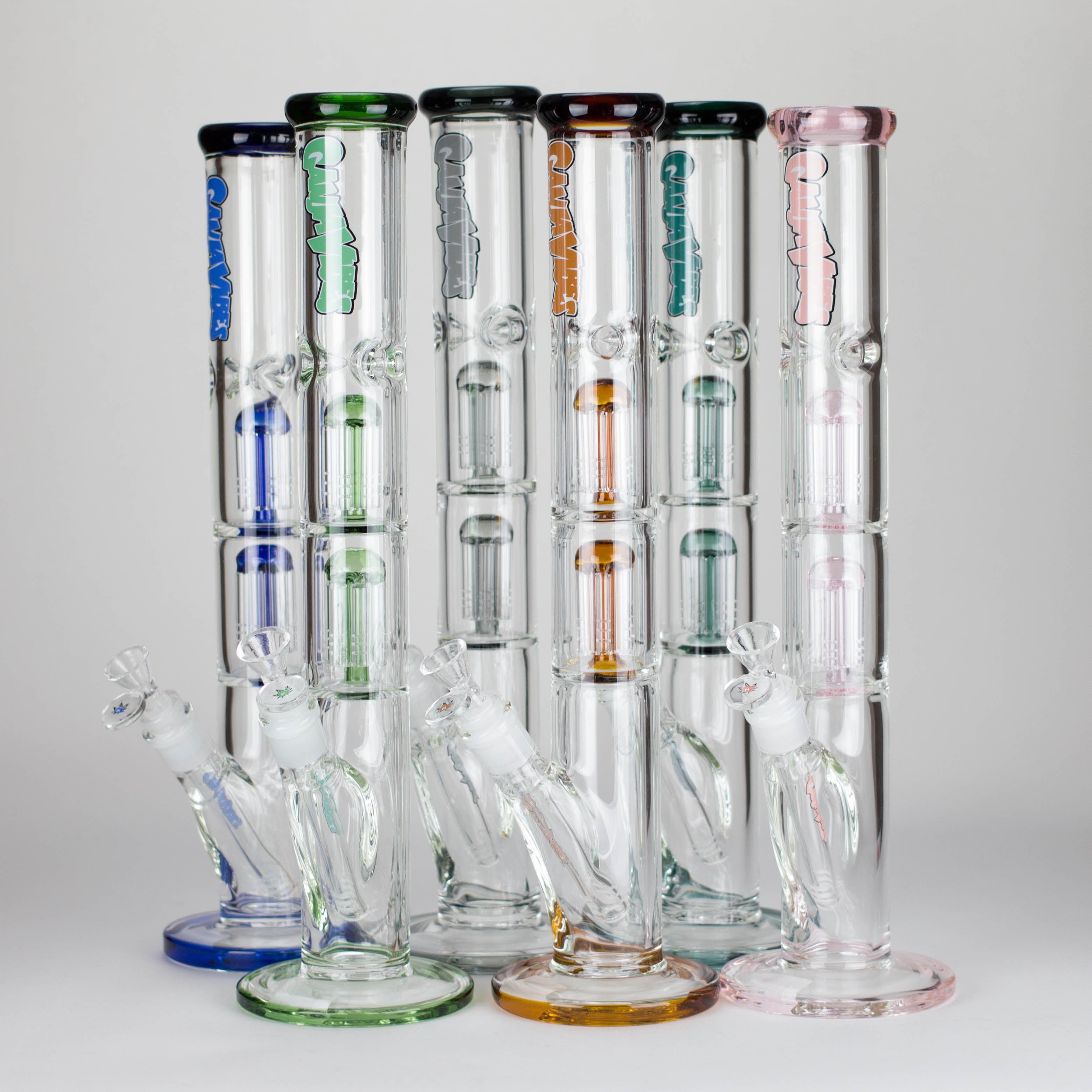 Ganjavibes 17" Double Tree Percolator Glass Bong By Irie Vibes – Mile ...