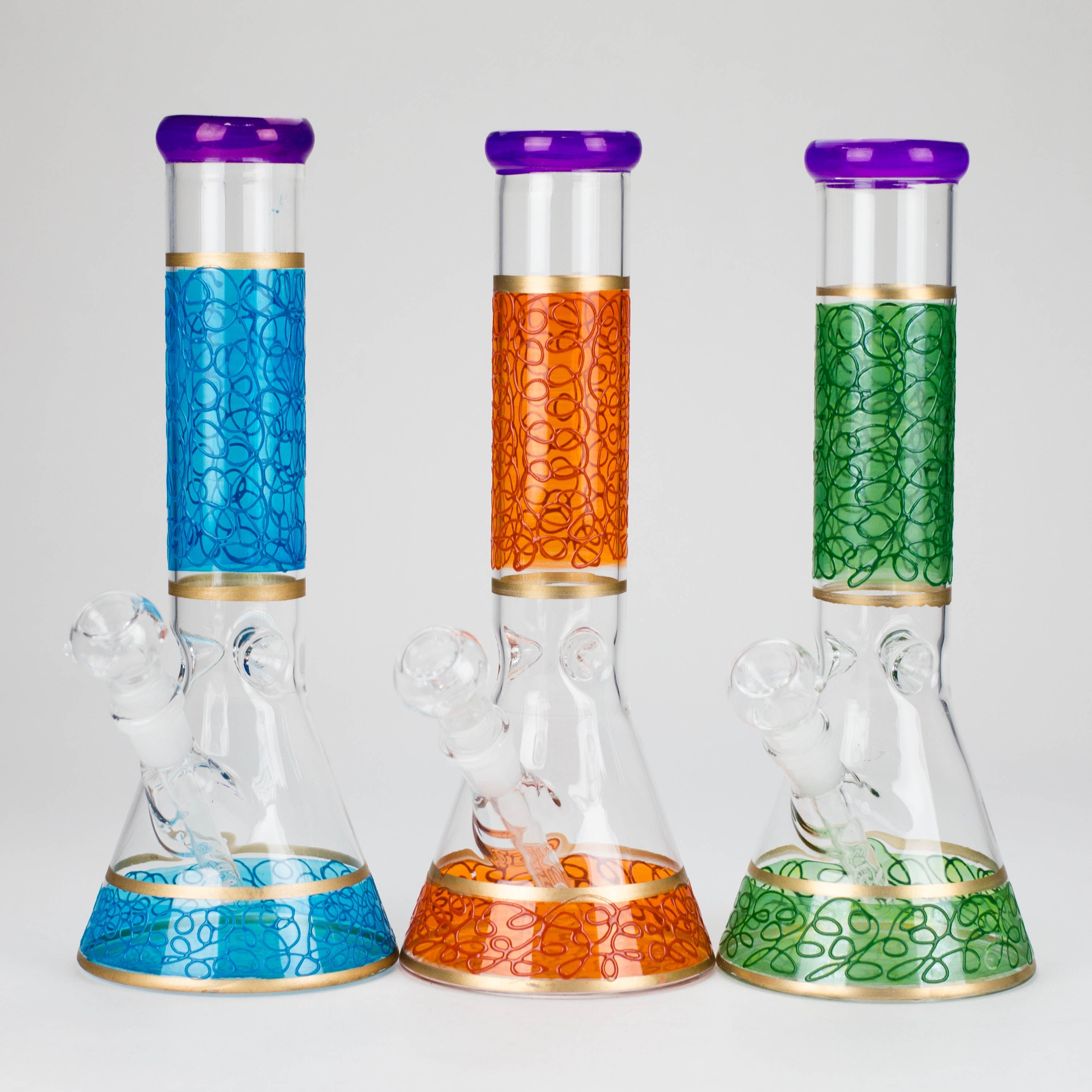 Printed beaker glass water pipes-Assorted 12" – MHGP