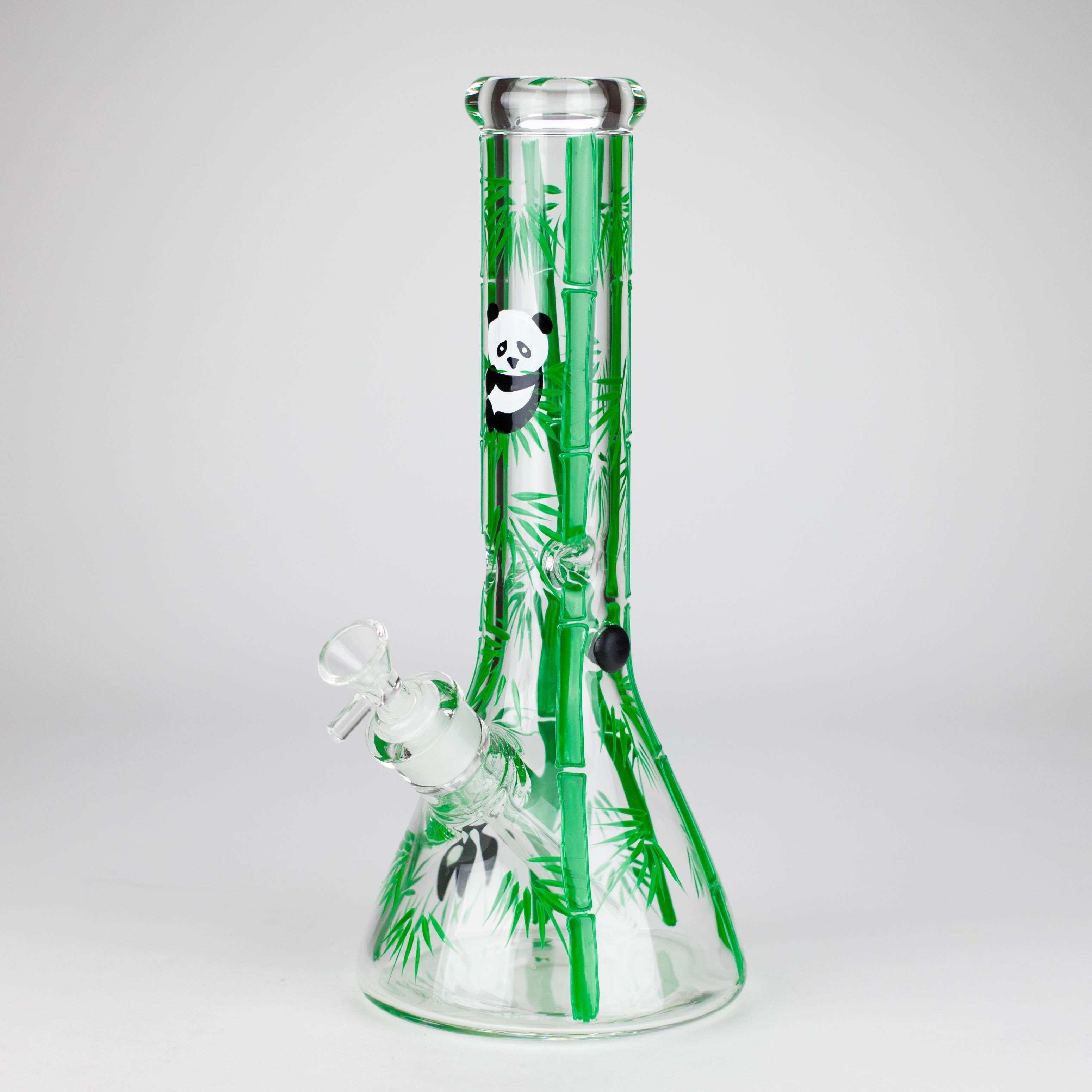 Panda & Bamboo Beaker Glass Water Pipes – 7mm Thick with Ice Pinch 12 ...