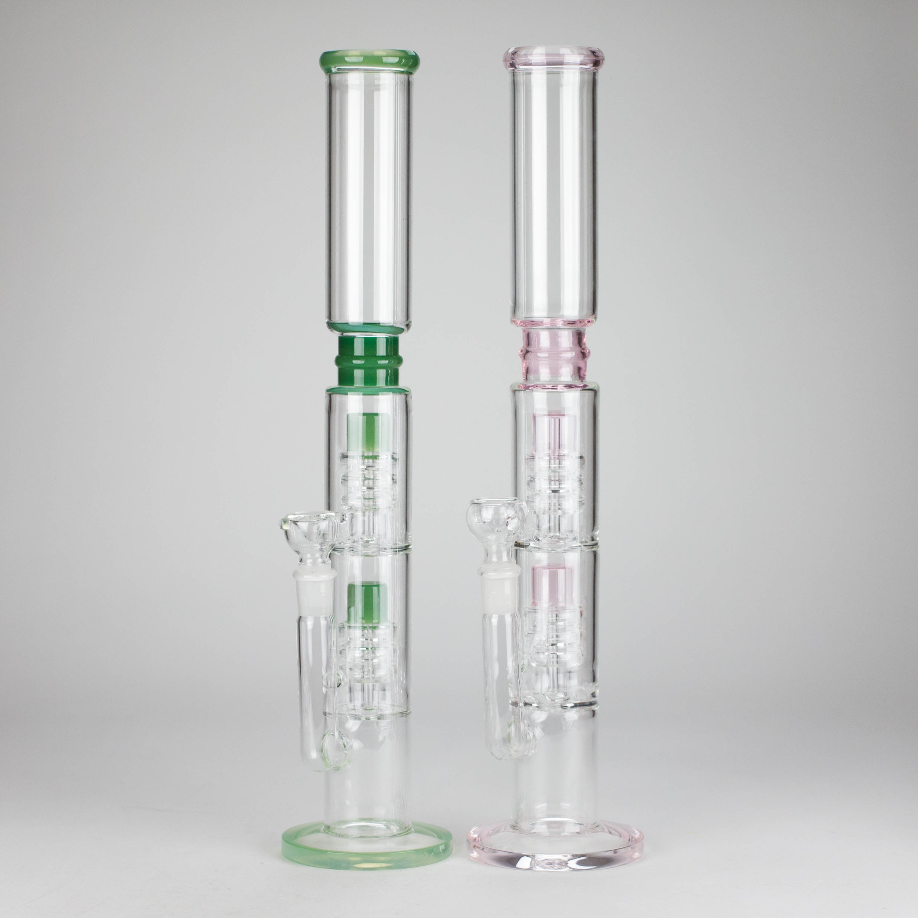 Straight Glass Water Pipe with Dual Percolator – Assorted Colors 18" – MHGP
