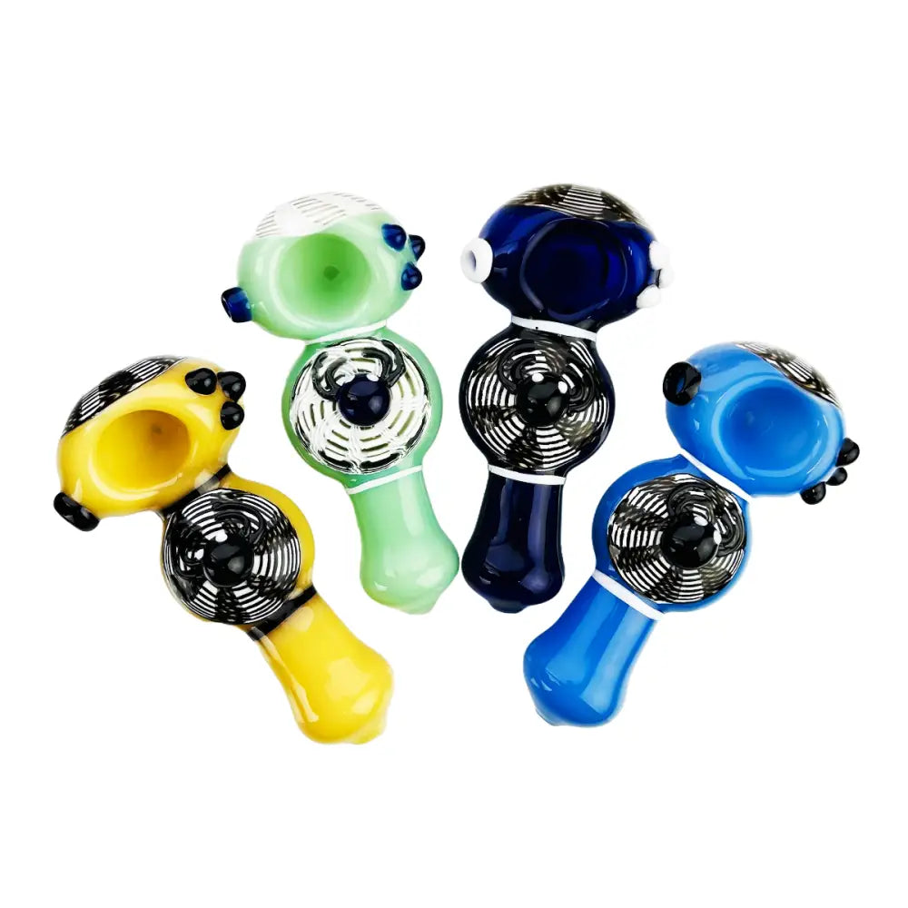 Spider Web Hand Pipe in Vibrant Color Glass – MHGP