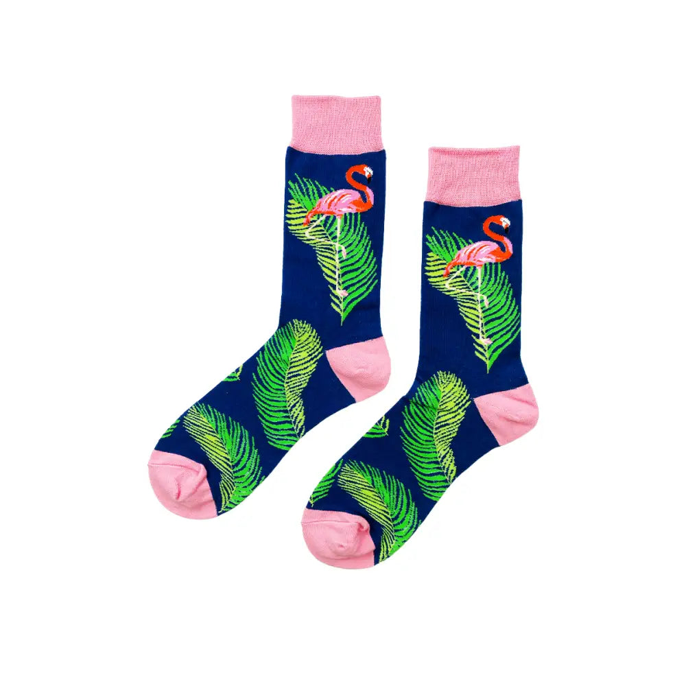 Flamingo Leaf Socks - Comfortable and Stylish for All Sizes – Mile High ...