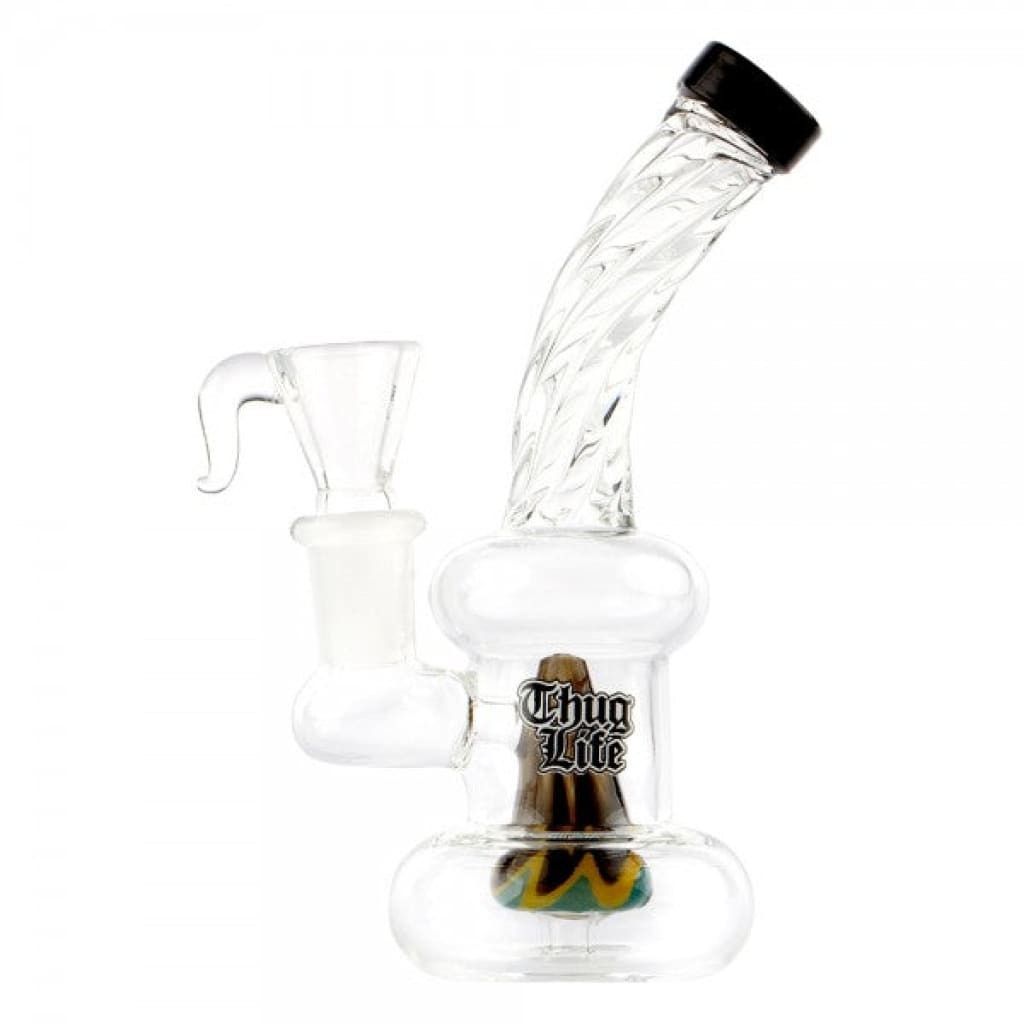 Rasta Water Pipe with Spiral Neck Design and Custom Rasta-colored Perc ...