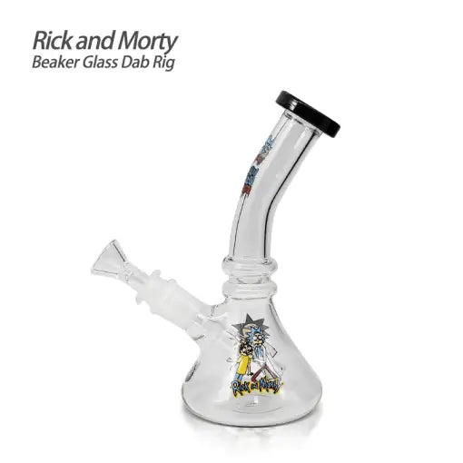 Rick and Morty Beaker Glass Dab Rig with Diffused Removable Downstem – MHGP