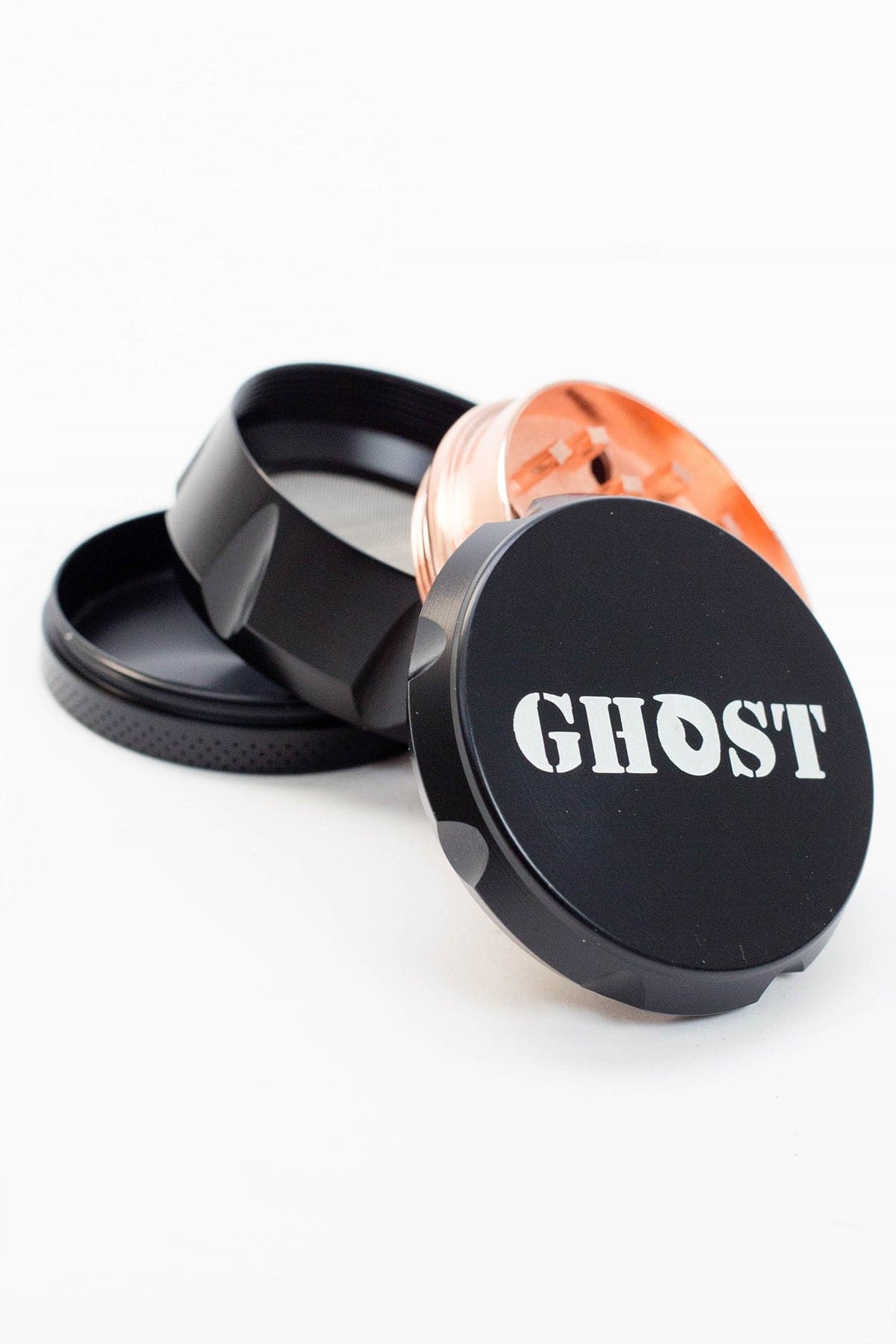 Ghost 4 parts black herb grinder – Mile High Glass Pipes