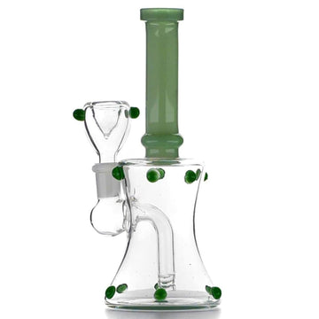 Clear bell bottom beaded mini bong - Water Pipes | MHGP