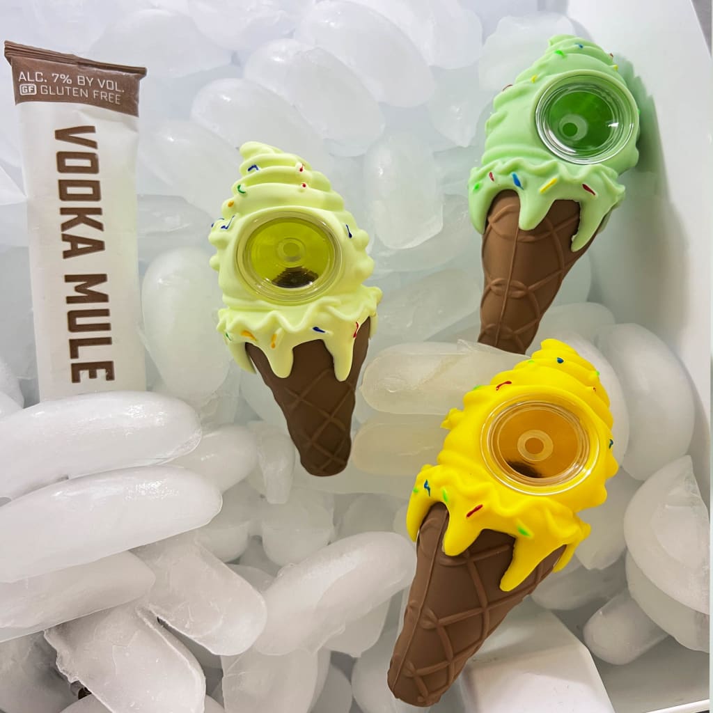 Ice Cream Cone Silicone Pipe – Mile High Glass Pipes