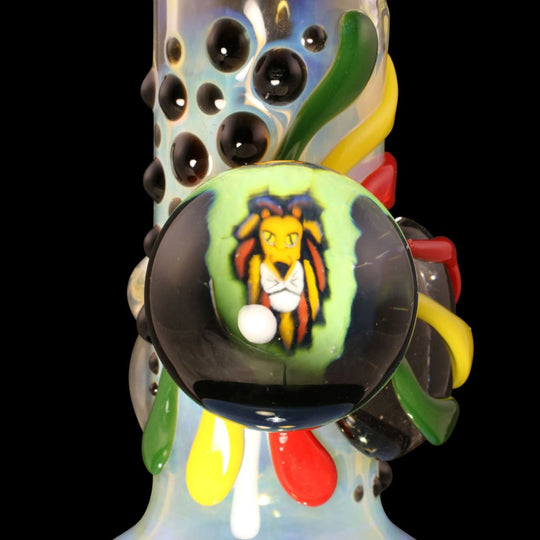 Lion Glass Water Pipe with Silver Fume Color Change – MHGP
