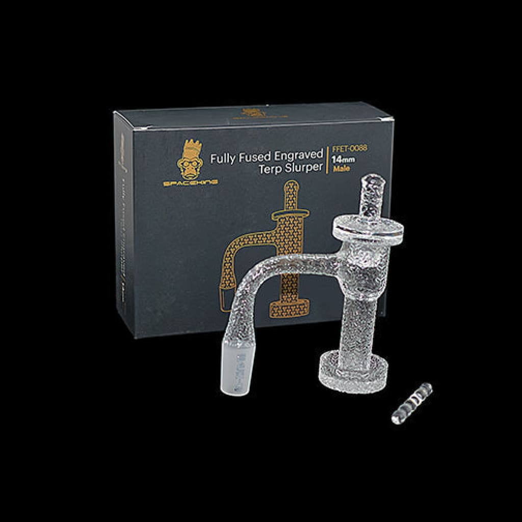 Space King Fully Fused Engraved Terp Slurper – Mile High Glass Pipes